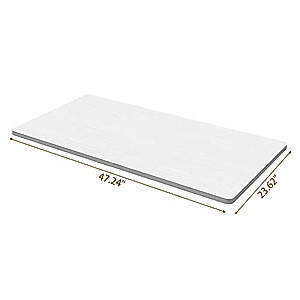 AIMEZO 47 x 24 inch Table Top Solid One-Piece Table Top Universal Desk Top for Standing and Sit to Stand Height Adjustable Desk FramesWhite