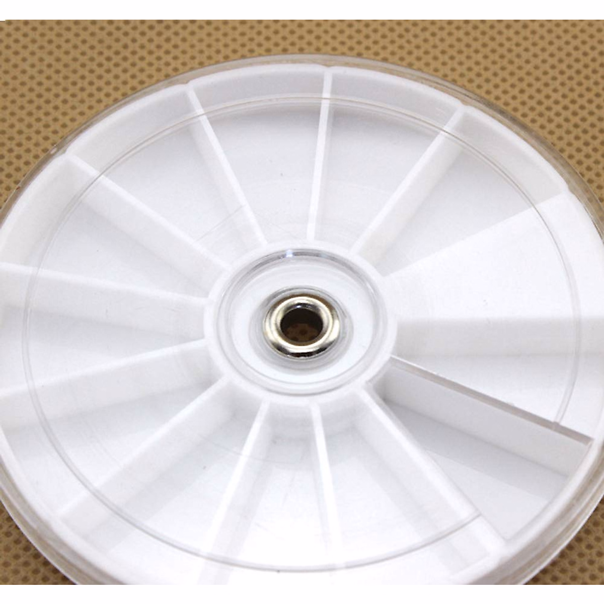 AKOAK Plastic Storage Box, 12 Compartment Bead Tissue Display Container, Rotating Jewelry, Cosmetics, Nail Art Storage Box, Pack of 1