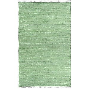 Complex Chenille Flat Weave Rug, 4-Feet by 6-Feet, Green