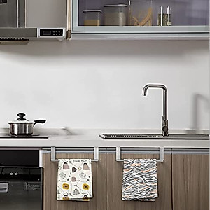 Towel Rack for Cabinet, Strong Steel Kitchen Over Cabinet Towel Bar Holder, 9" Wide - 2 Pack