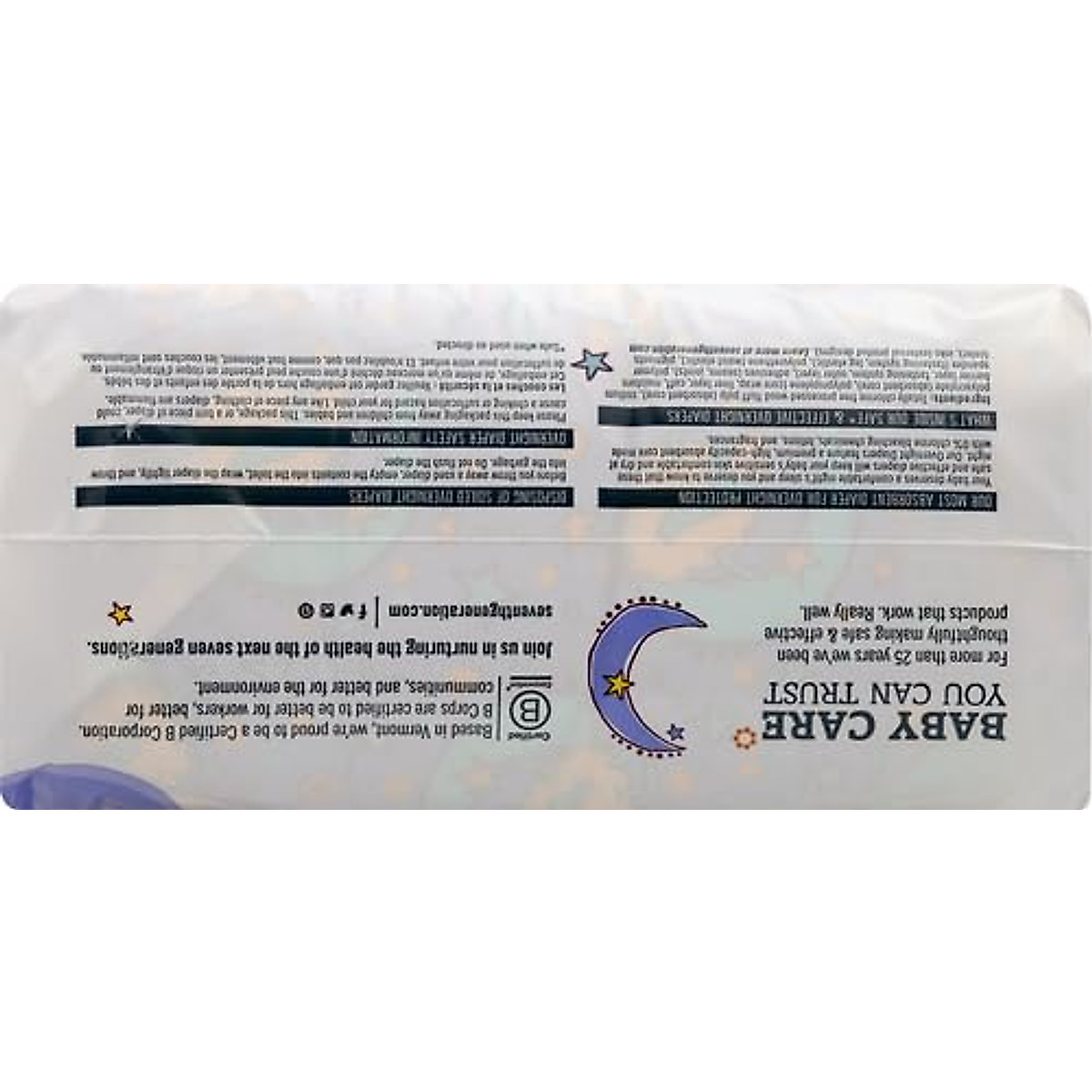 Seventh Generation Free & Clear Overnight Diapers, Size 4, 24 ct