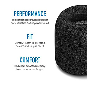 Comply Foam 200 Series Replacement Ear Tips for Bang and Olufsen, Sennheiser, Axil, MEE Audio, KZ, Bose & More | Ultimate Comfort | Unshakeable Fit| TechDefender | Large, 3 Pairs