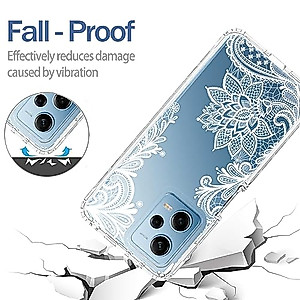 Tothedu Phone Case for Redmi Note 12 Pro Case, Poco X5 Pro 5G Case with Tempered-Glass Screen Protector, Cute Clear Mandala Pattern Full Body Protective Cover for Xiaomi Redmi Note 12 Pro 5G (Mandala)