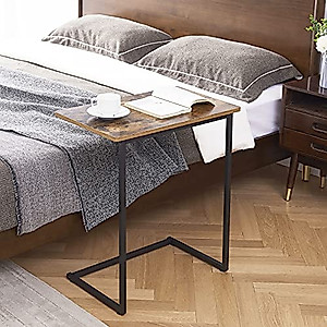 EKNITEY C Table End Table - 23.6" L* 13.9" W Small Side Table Industrial Snack Table for Sofa, Couch, Living Room, Bedroom and Small Spaces