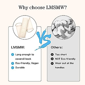 Natural Exfoliating Loofah Back Scrubber for Shower Bath - Long Handle Dual-Sided Luffa Back Washer Back Exfoliator Body Loofa Sponge Scrubbers for Deep Cleaning Skin Exfoliation with Shower Strap