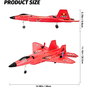 RC Plane, F22 RC Airplane Fighter Ready to Fly, 2.4Ghz 2 Channel Remote Control Plane, RC Airplanes Toy for Boys Girls Kids Beginners