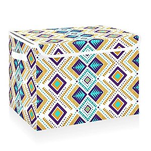 CaTaKu Aztec Tribal Ethnic Storage Bins with Lids and Handles, Fabric Large Storage Container Cube Basket with Lid Decorative Storage Boxes for Organizing Clothes