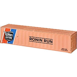 Hot Wheels Ronin Run Container Set, 5 1:64 Scale Premium Cars in Collectible Container, Metal/Metal Body & RealRiders Tires, for Collectors