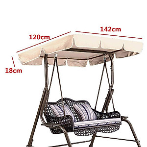 Patio Swing Canopy Replacement Porch Top Cover,Outdoor Waterproof Heavy Dust Swing Seat Furniture Covers,55x47x7 inch,Brown