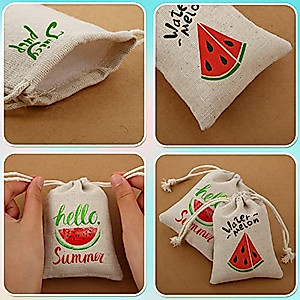 20 Pieces Sublimation Burlap Bags Sublimation Linen Burlap Drawstring Bag Sublimation Burlap Present Bags with Drawstring for Summer Favors Party DIY Craft Candy Bag