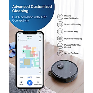ECOVACS Deebot T8 AIVI Robot Vacuum Cleaner, Vacumming and Mopping in One-Go, Laser Mapping, Smart AI Object Recognition, On-Demand Live Video, Custom Clean, 3+ Hours of Runtime