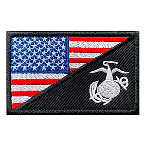 Antrix 6 Pack Tactical Patch Set of U.S. Army U.S. Navy U.S. Air Force Coast Guard Veteran Military Emblem Patch for Tactical Army Clothes Backpack Caps Hats Vest Uniform -Black
