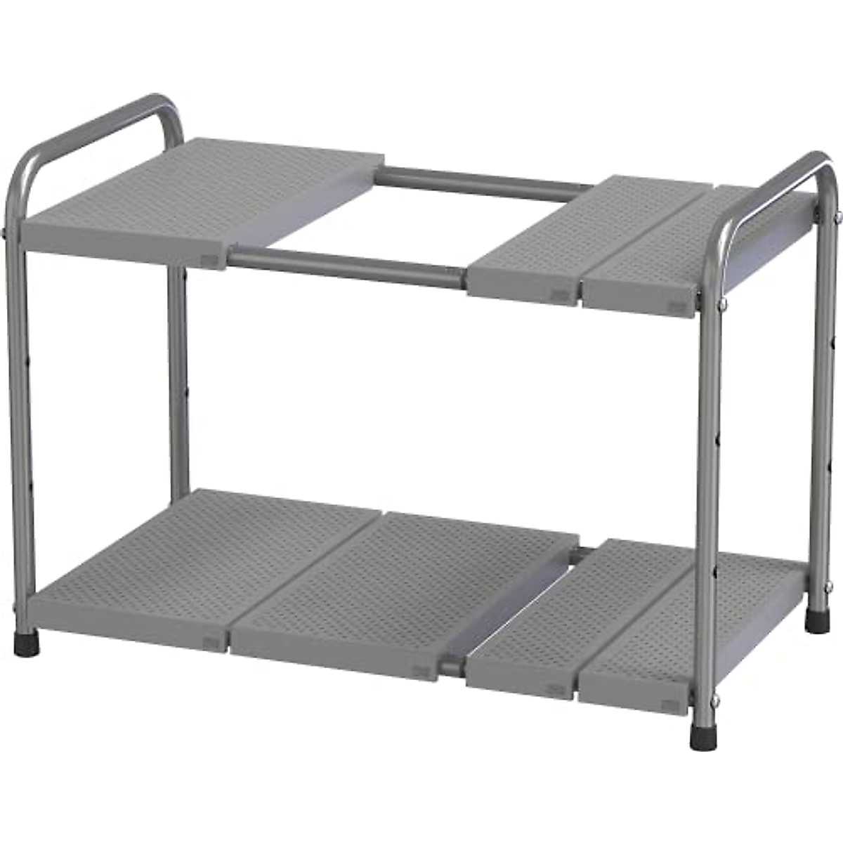 DecoBros Under Sink 2 Tier Expandable Shelf Organizer, Silver