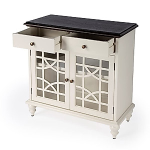 BOWERY HILL Traditional Wooden 2 Door 2 Drawer Cabinet - White