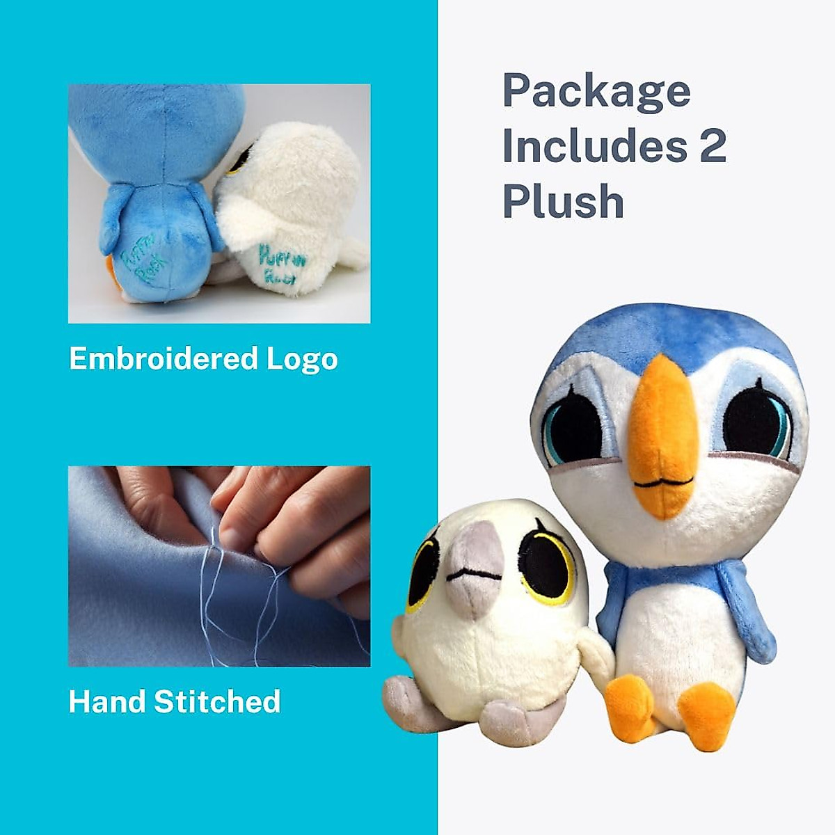 PUFFIN ROCK Oona & Baba Plush 2 Character Set | Oona Approximately 32cm | Baba Approximately 20 cm
