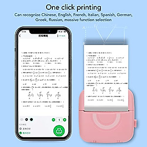 Masyrt Mini Thermal Printer, Portable Hand Sticker Printer, 200 DPI, USB Charging, Small Intelligent Error Printer, Pink
