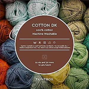 Paintbox Yarns 100% Cotton DK Yarn 1.76oz (50g), 137 Yards (125m) - Coffee Bean Wool for Crochet, Knitting - Soft, Lightweight Double Knit Yarn for Clothes