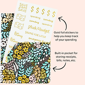 Elyse Breanne Design Budget Planner • Undated monthly finance organizer with daily expense tracker • Includes sticker sheet and built-in pocket for organizing bills and receipts