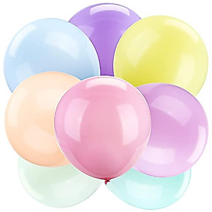 LOVESTOWN 36 inches Pastel Balloons, 12 PCS Large Macaron Balloons Jumbo Latex Party Balloons Giant Round Balloons for Wedding Party Festival Decorations