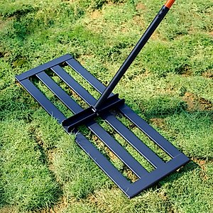 Lawn Leveling Rake, 30''x10'' Leveling Rake, 78 inch Handle Length, Stainless Steel, Adjustable Handle Lawn Leveler Rake for Backyard, Garden, Golf Course, Farm ＆ Pasture, Professional Lawn Care Tool