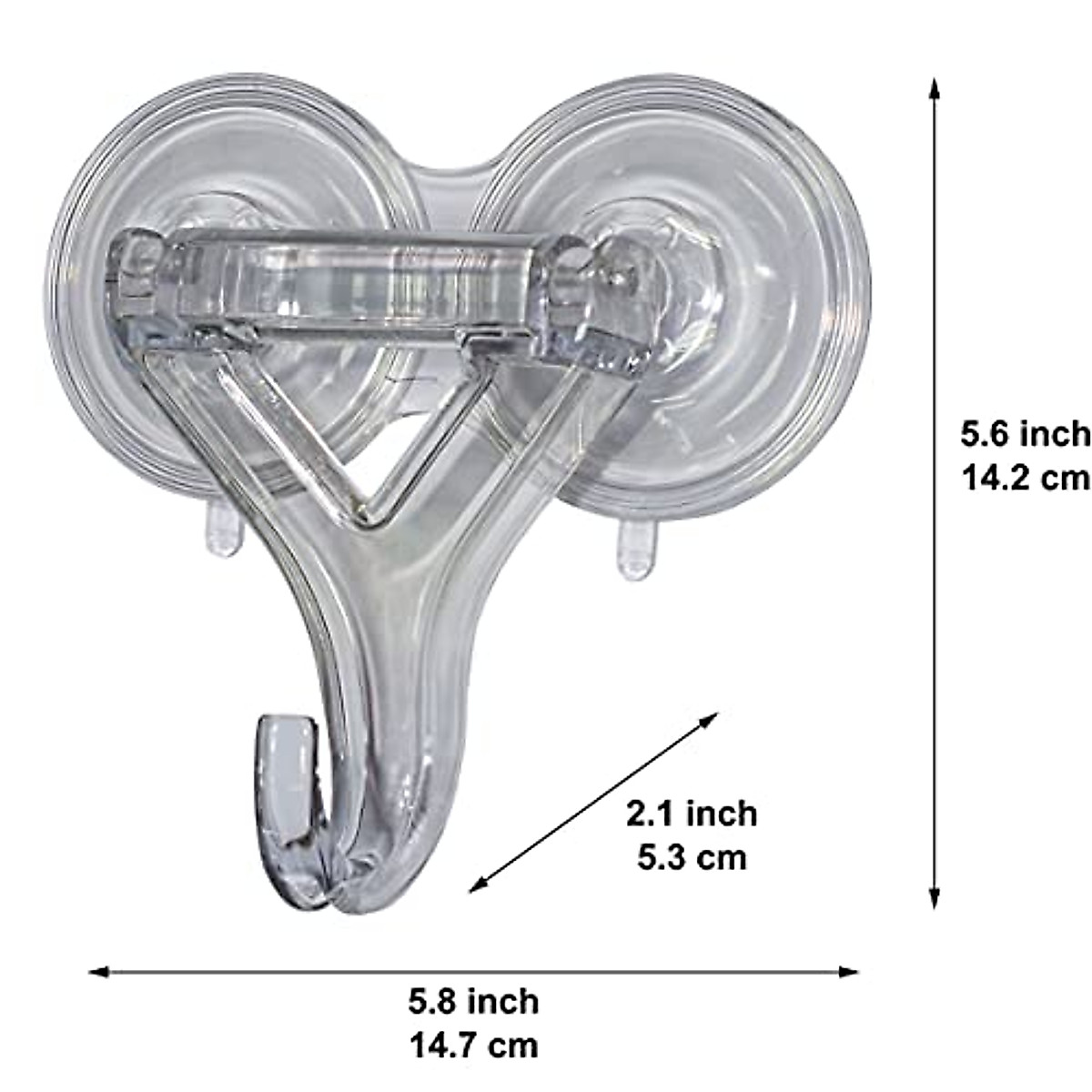 LITES-UP Heavy Duty Double Suction Cup Hook Reusable Wreath Hanger - Holds up to 25 LBs - Set of 2