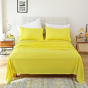 Whitney Home Textile Twin Sheet Set - 3 Piece Soft Microfiber Bed Sheets for Twin Size Bed, Fit Deep Pocket Cooling Sheets and Pillowcase Set, Hotel Durable Wrinkle Free Sheets