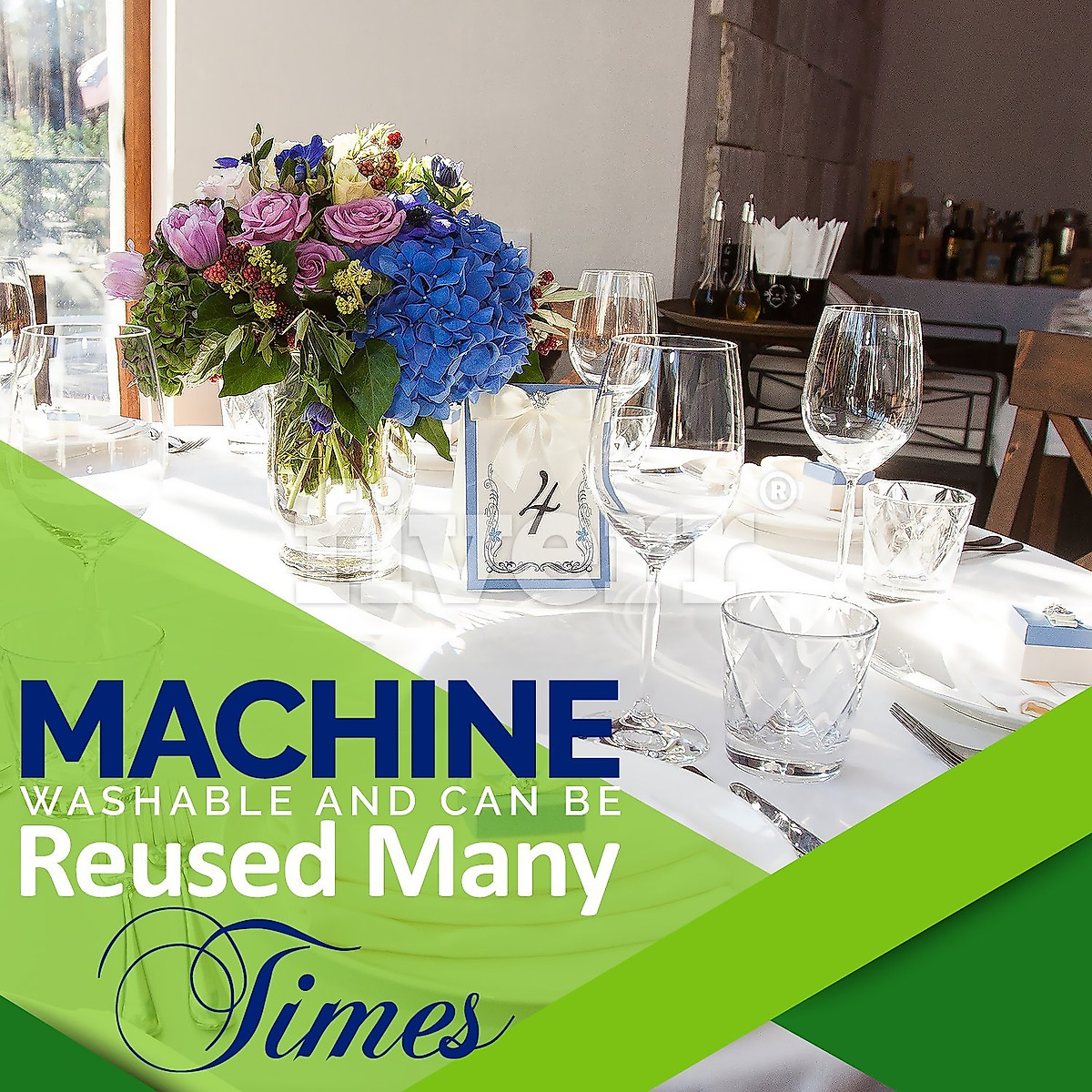 SPRINGROSE Ecoluxe 90 Inch Round White Tablecloth 10 Set | Sleek & Elegant Touch, Crease & Wrinkle Resistant Polyester | for Wedding Receptions, Banquets, Parties, Showers, and Restaurants