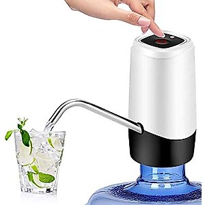 Water Bottle Pump, YOMYM Water Bottle Dispenser USB Charging Portable Electric Water Pump for 5 Gallon Bottle White