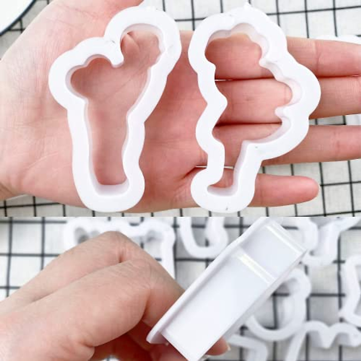 Crethinkaty Valentine's Day Cookie Cutter Set - 9Pcs Plastic Valentines Biscuit Cutter-Man,Woman,Love letter,Heart,Words-for Fondant Cookie DIY Baking.