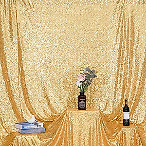 Juya Delight 6ft x 8ft New Gold Sequin Backdrop Curtain for Party Wedding Photography