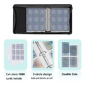 9-Pocket Trading Card Binder,Card Collector Album Fits 1080 Cards with 60 Sleeves Included, Compatible with PM Trading Cards and All Other Card Games.（Yellow）