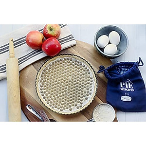 Glass Pie Weights for Baking | Better Than Ceramic! Dust Free Borosilicate Glass | Extra Large Quantity 2.5 Pounds | Drawstring Storage Bag | Essential baking tools