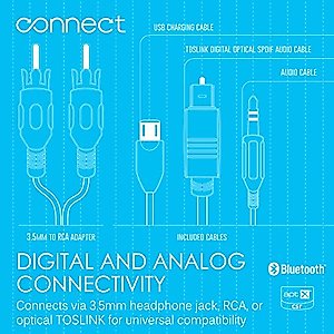 MEE audio Connect Bluetooth Audio Transmitter for up to 2 Bluetooth Wireless Headphones/Speakers, Bluetooth Adapter with AptX Low Latency for TV/PC/Airplane/Gym with 3.5mm Jack/AUX/RCA/Optical input