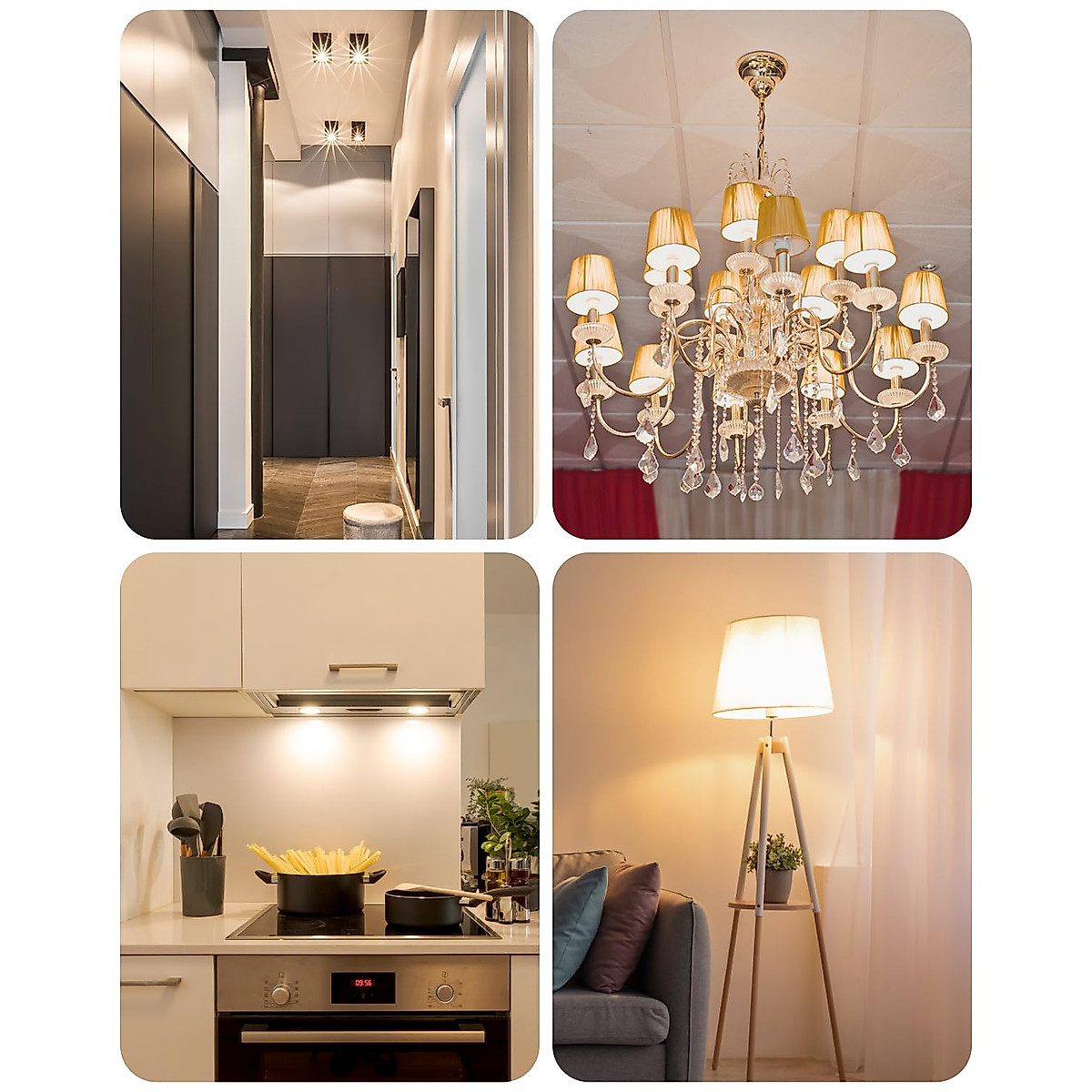 AUZOSL G9 Halogen Bulbs, 12 Pack, 120V, 40W, Dimmable, T4 2 Pin Base, 2700K Warm White (40, Watts)