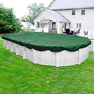 Pool Mate 501625-4-PM Professional-Grade Rip-Shield Winter Oval Above-Ground Cover, 16 x 25-ft. Pool, Meadow Green