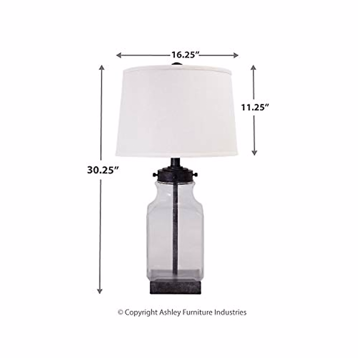 Signature Design by Ashley Sharolyn Modern Farmhouse 30.13" Glass Table Lamp, Silver