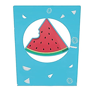 Metal Bookends, Book Stoppers Exquisite Beautiful Anti Slip Portable for Desktop for Study Room for Office (Watermelon)