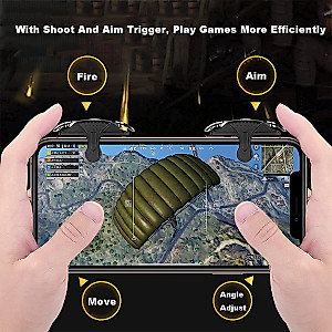 KingTSYU Phone Game Controller With Cooling Fan, Mobile Game Handle with Triggers for PUBG/Call of Duty/Fortnite, L1R1 Gaming Grip Gamepad for 4.7-6.5" iPhone iOS/Android Phone