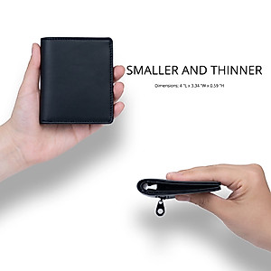 Alldaily Small RFID Wallet for Women Slim Compact Bifold Pocket Ladies Travel Mini Purse (Black)