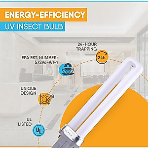 Gardner EL-22 FlyWeb Classic Fly Light Replacement Bulb, Fly Light for Indoors, Fly Web Light Lamp Replacement, UV Insect Light Traps, 9 Watt - Non-Zapper Insect Solution