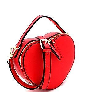 Trendeology Cute Heart Shape Girls Womens Vegan Leather Small Handle Satchel Crossbody Purse… (Yellow)