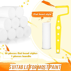 Geiserailie 11 Pcs Foam Paint Roller 3-inch Mini Paint Roller Kit Small Paint Roller Covers with Roller Frame for Home Wall Ceilings Room Door Cabinet Painting Supplies