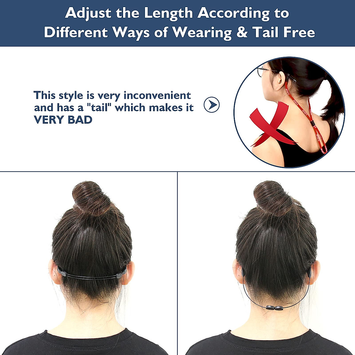 ANYGIFT Glasses Strap for Kids 3 Pack, Toddler Glasses Holder Strap Kids Eye Glasses Strap Adjustable Sunglass Strap for Kids Boys Girls Eye Glass String Strap((7-10 Inch))