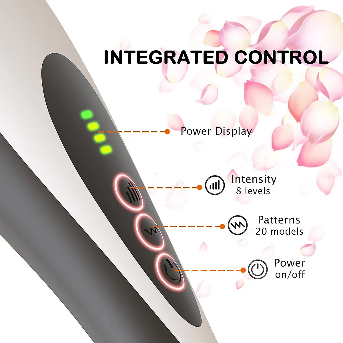 Roysmart Personal Handheld Vibrating Massager-Cordless Electric Muscle Deep Tissue Massager for Neck Back Shoulder Foot, Portable Seven Wand Massager for Full Body (Black)