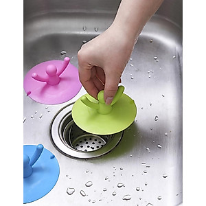 AKOAK 1 Pack Cute Human-Shaped Floor Drain Plug Household Kitchen Toilet Bathroom Shower Waterproof Silicone Sink Plug Bathtub Drain Plug Tool (Green)