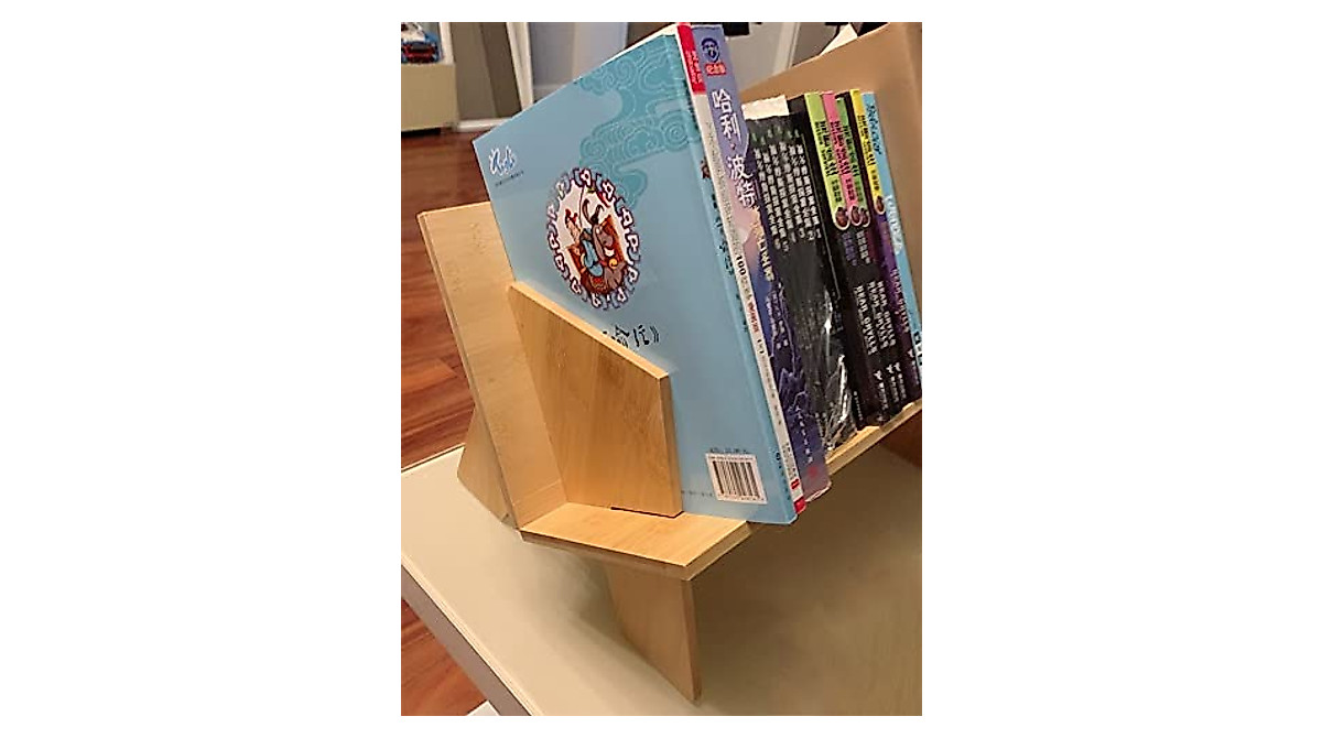 KUAIYU Tilted Wooden Bookcase for Desk and Living Room