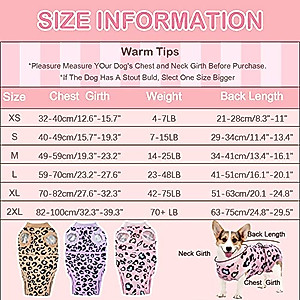 Kuoser Dog Recovery Suit, Soft Dog Surgery Recovery Suit for Female Male Dogs, Anti Licking Dog Onesie After Sapy Neuter, Pet Body Suits Doggie Surgical Shirt E-Collar & Cone Alternative, Pink 2XL