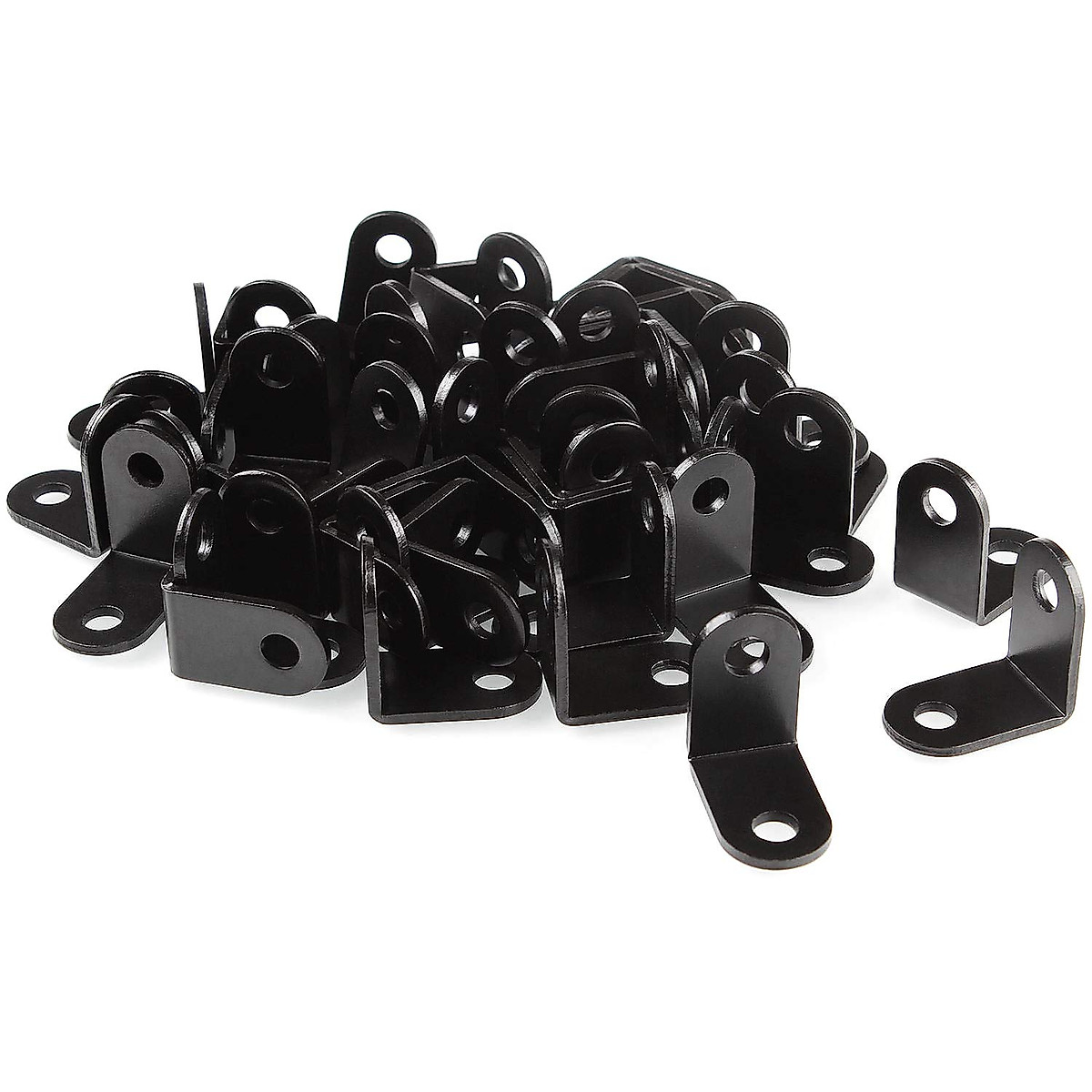50 PCS Black L Bracket, 26mmx26mmx16mm Small Metal Corner Brace Joint Fastener, 90 Degree Angle L Shaped Shelf Bracket for Wood, Shelves, Furniture, Cabinet and More