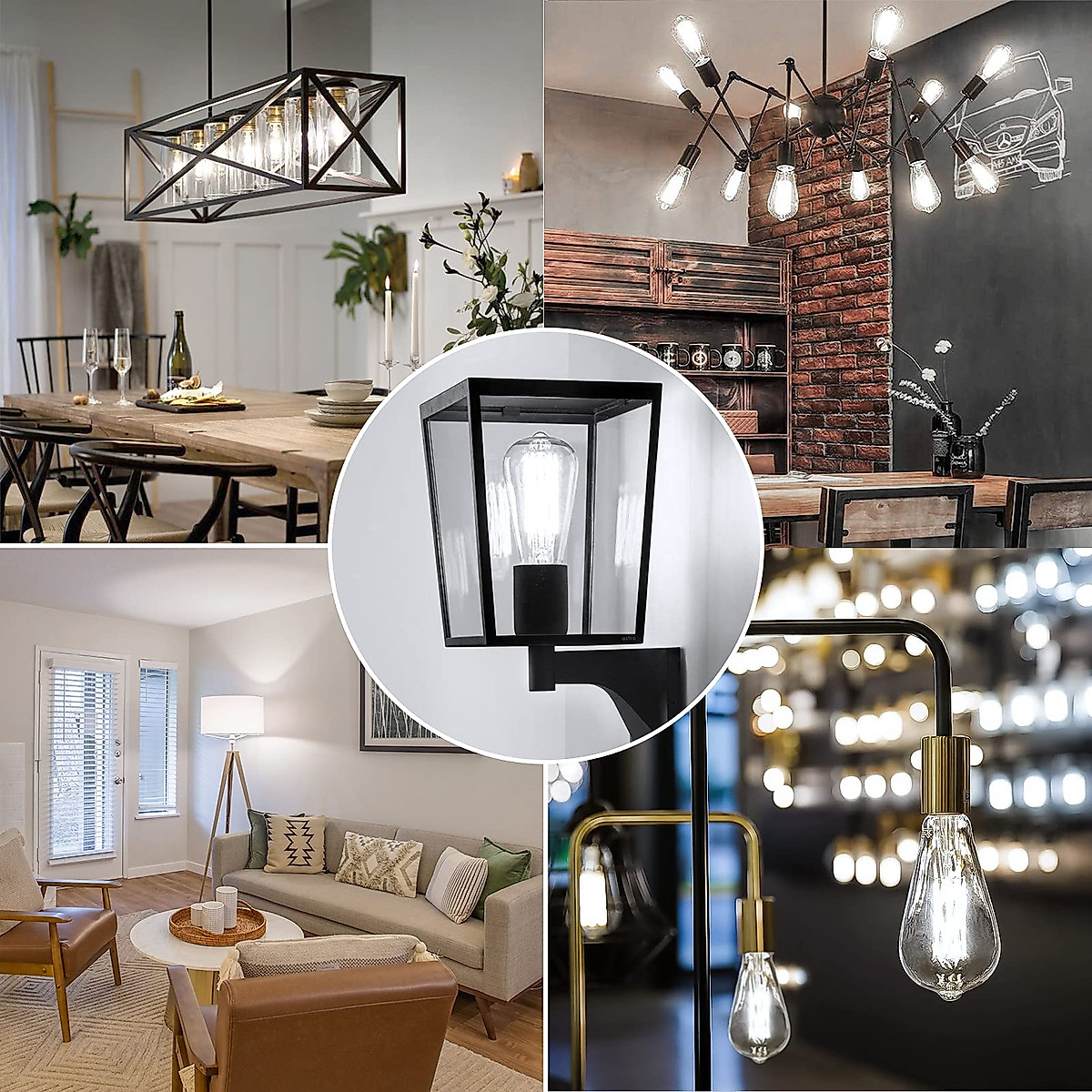 Vintage LED Edison Bulbs 60 Watt Equivalent Dimmable 7W ST58 LED Filament Light Bulbs Neutral White 4000K Antique Style Lighting High Brightness 800LM E26 Medium Base Clear Glass Home Office, 12 Pack