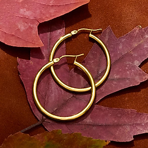 Ross-Simons Italian 2mm 18kt Yellow Gold Hoop Earrings